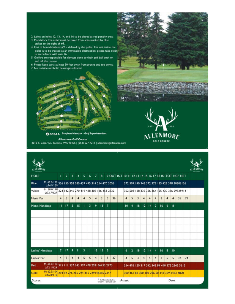 Current Course Information – Allenmore Golf Course & Events Center ...