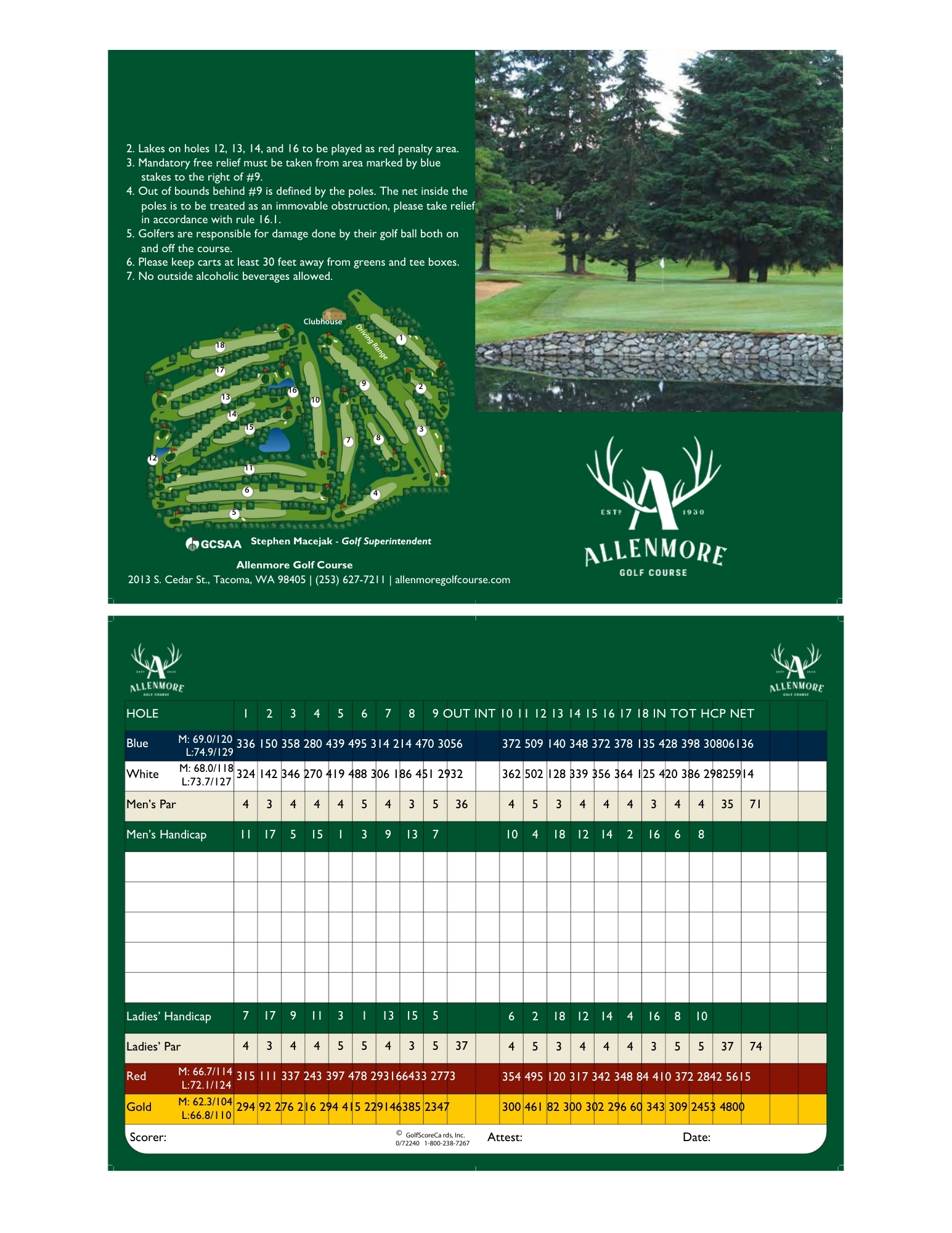 Current Course Information – Allenmore Golf Course & Events Center ...